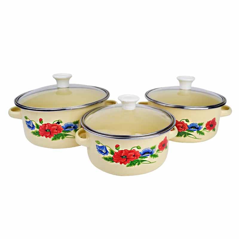 Enamel kettle set Reoona 3PCS – ყიდვა ყველაზე იაფად ან განვადებით